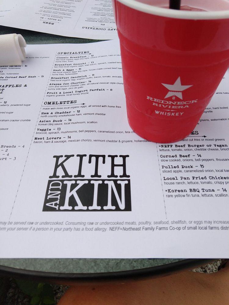 Menu at Kith and Kin pub & bar, Hudson