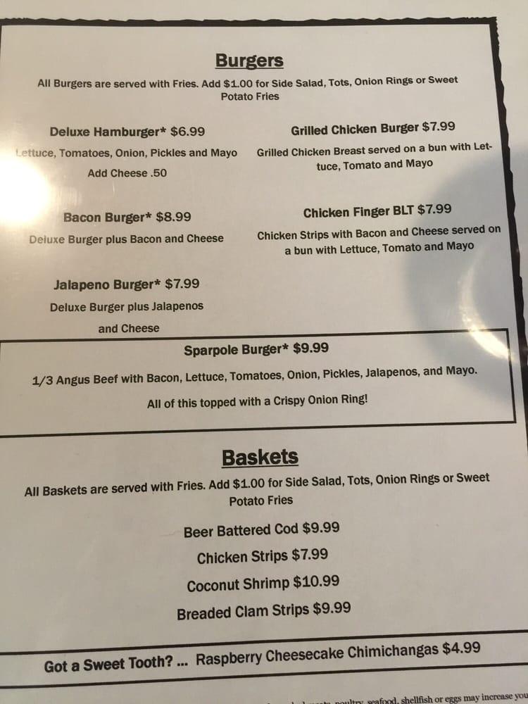 Menu at Spar Pole pub & bar, Orting