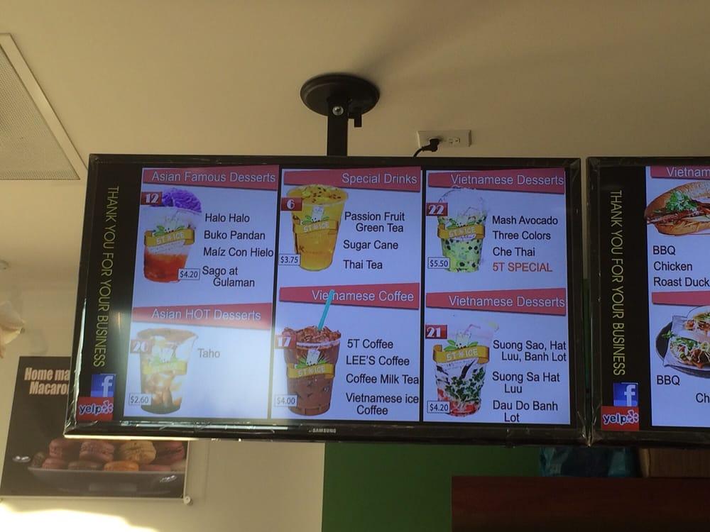 Menu at 5T Ice desserts, Dulles