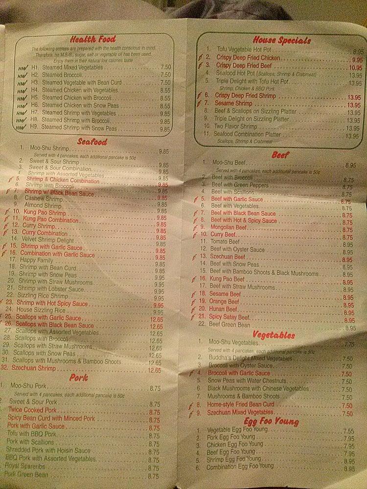 Menu at China Doll Restaurant, Colorado Springs