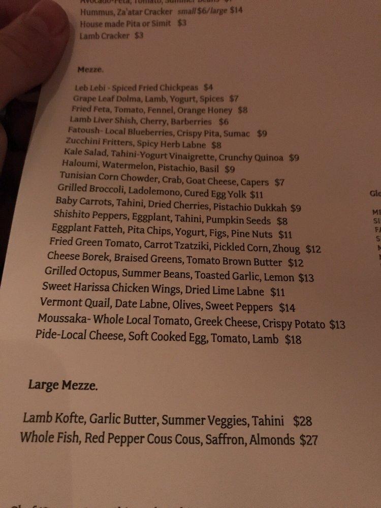 Menu at Honey Road restaurant, Burlington