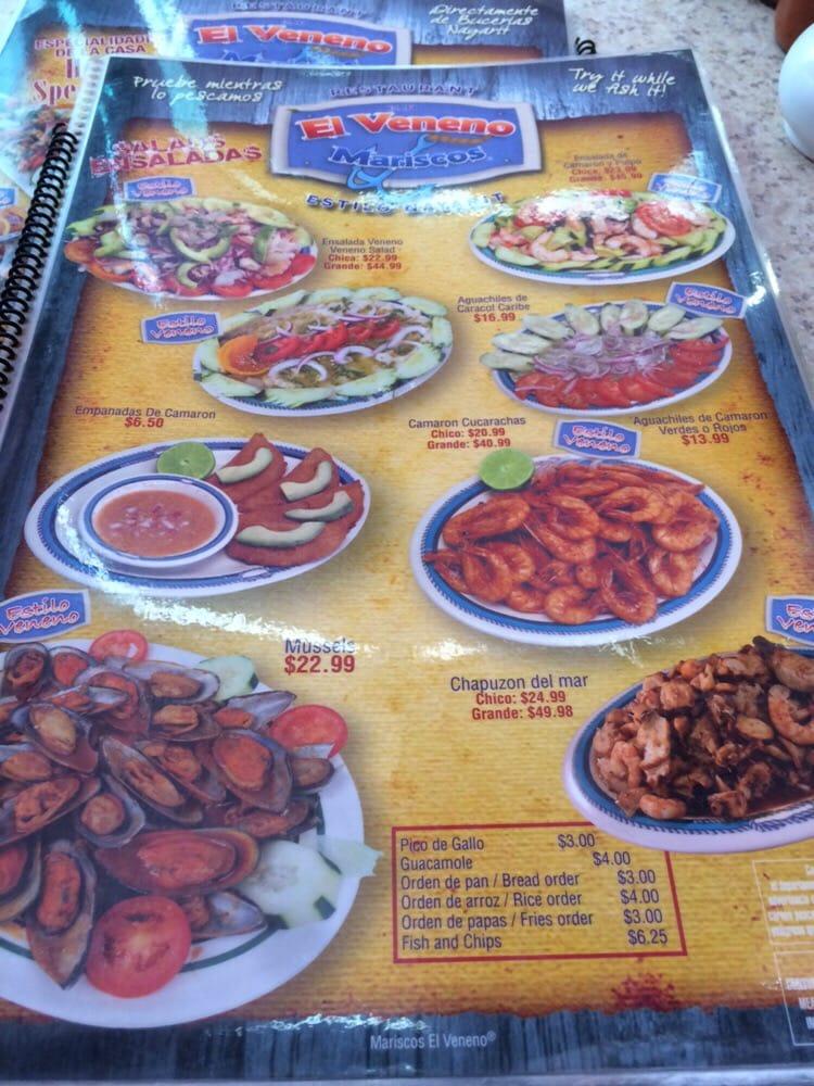 Menu at Marisco's El Veneno pub & bar, Chicago, S Pulaski Rd #4151