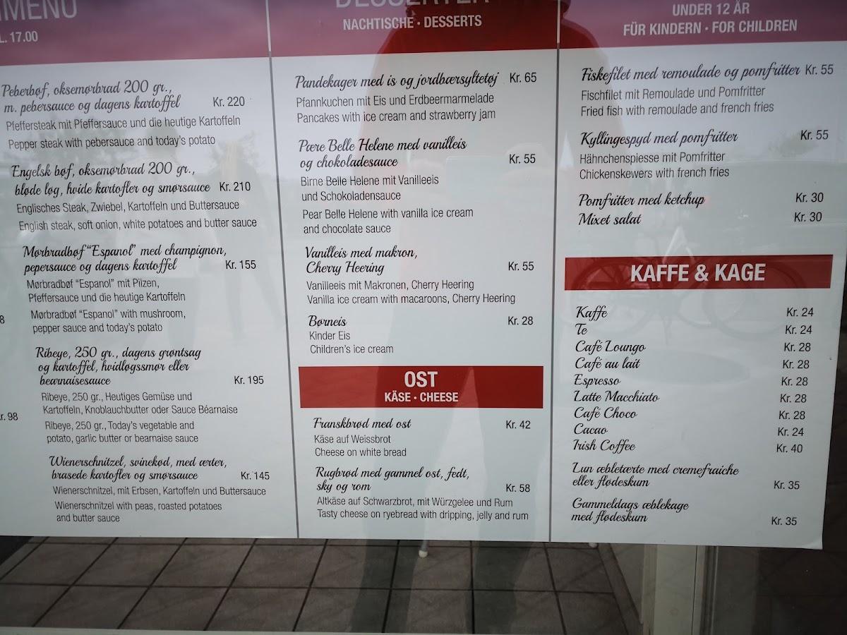 Menu au Restaurant Kompasset-Faaborg, Fåborg