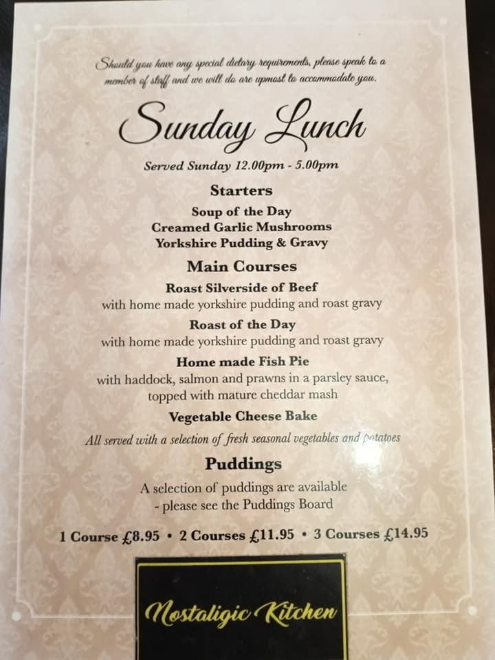 Menu at Nostalgic kitchen pub & bar, Wakefield, Shepherds arms