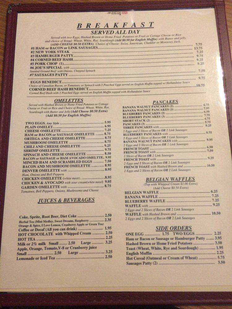 Menu at Southshore Cafe, Alameda