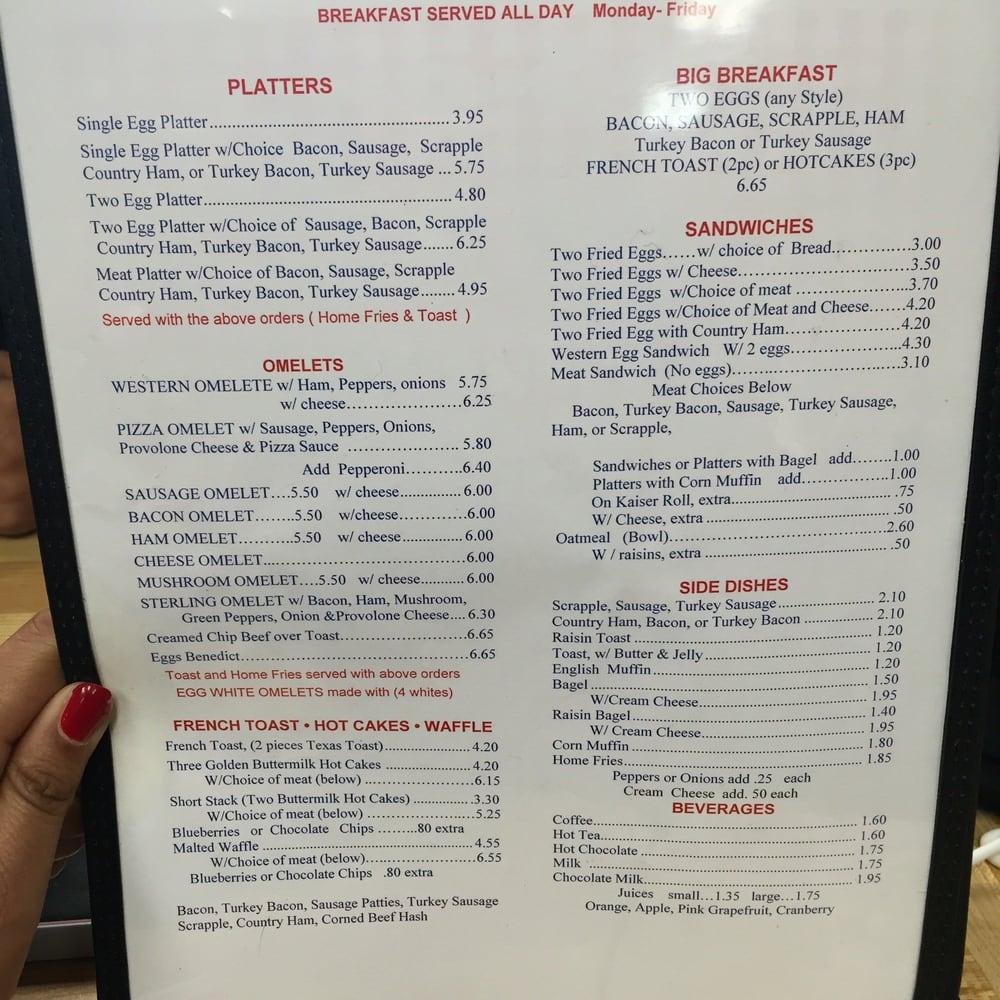 Menu at Sterling Grille restaurant, Wilmington, 919 Orange St