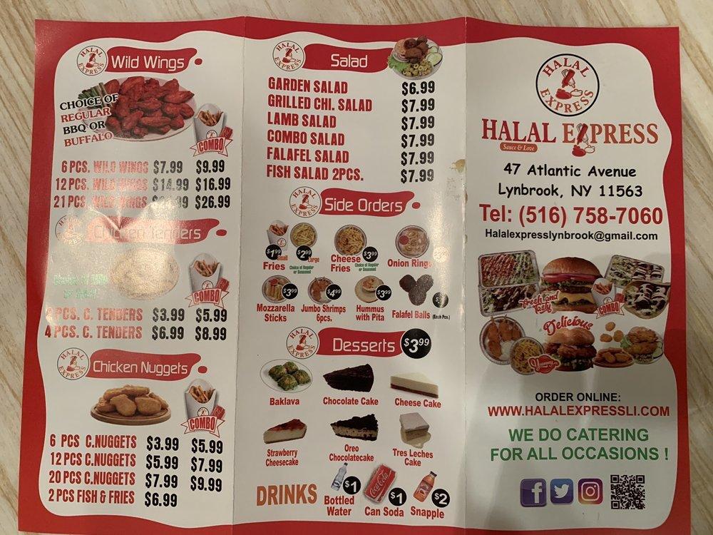 Menu at HALAL EXPRESS restaurant, Lynbrook