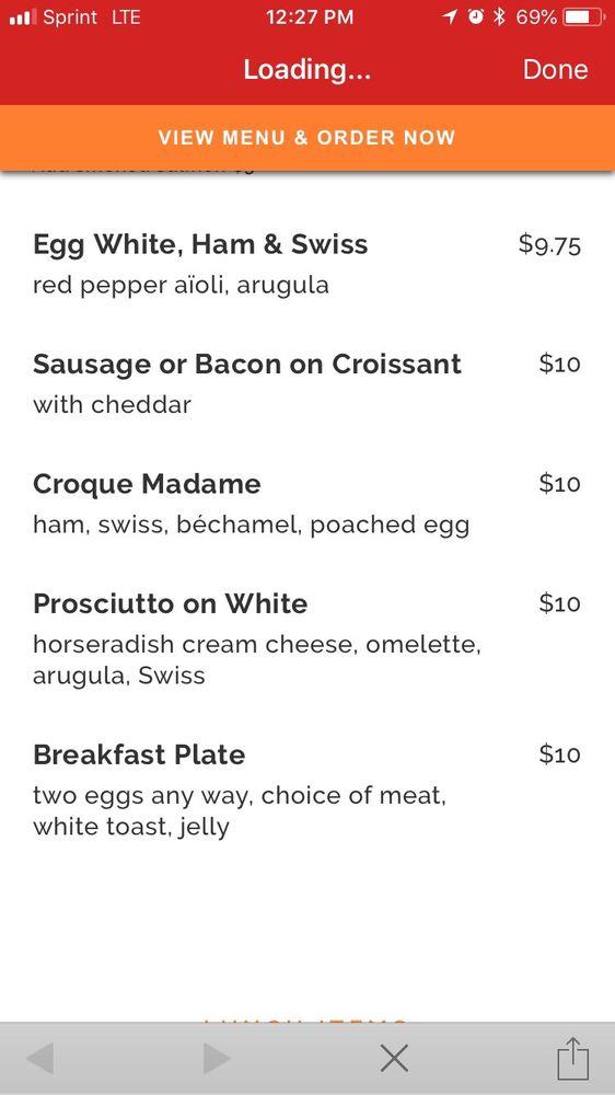 Menu at Bakery Lorraine at the Rim, San Antonio, La Cantera Pkwy