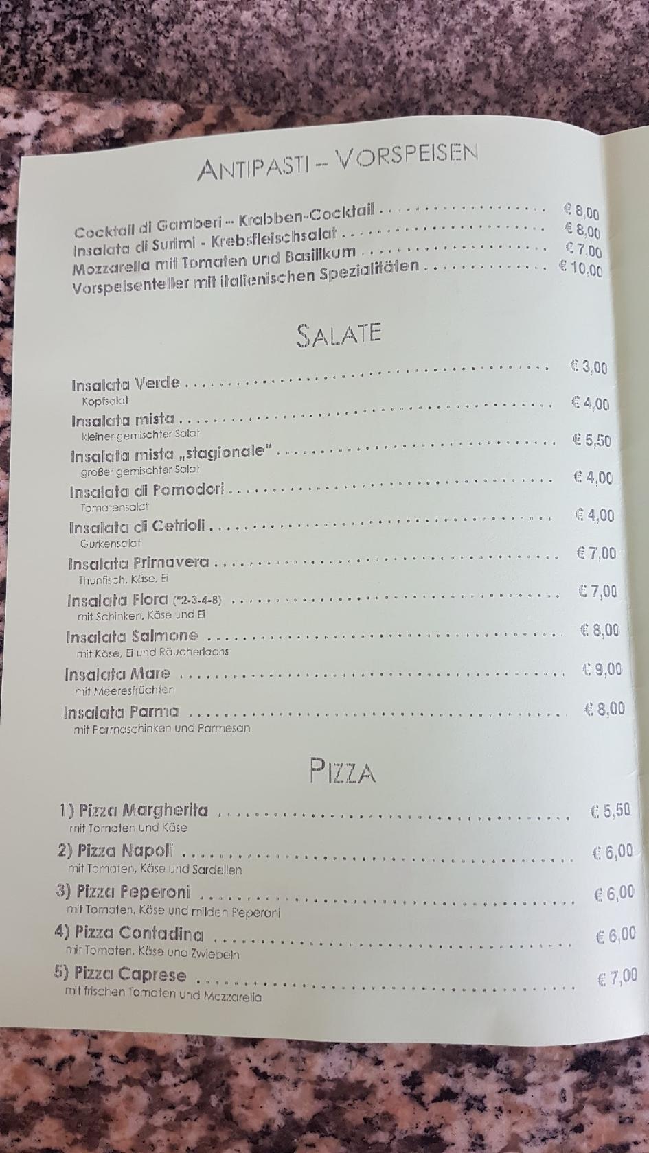Speisekarte von Capriccio Italiano restaurant, Landshut