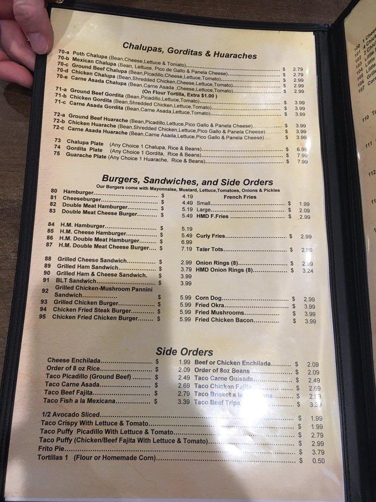 Menu at Circle G Restaurant, Poth