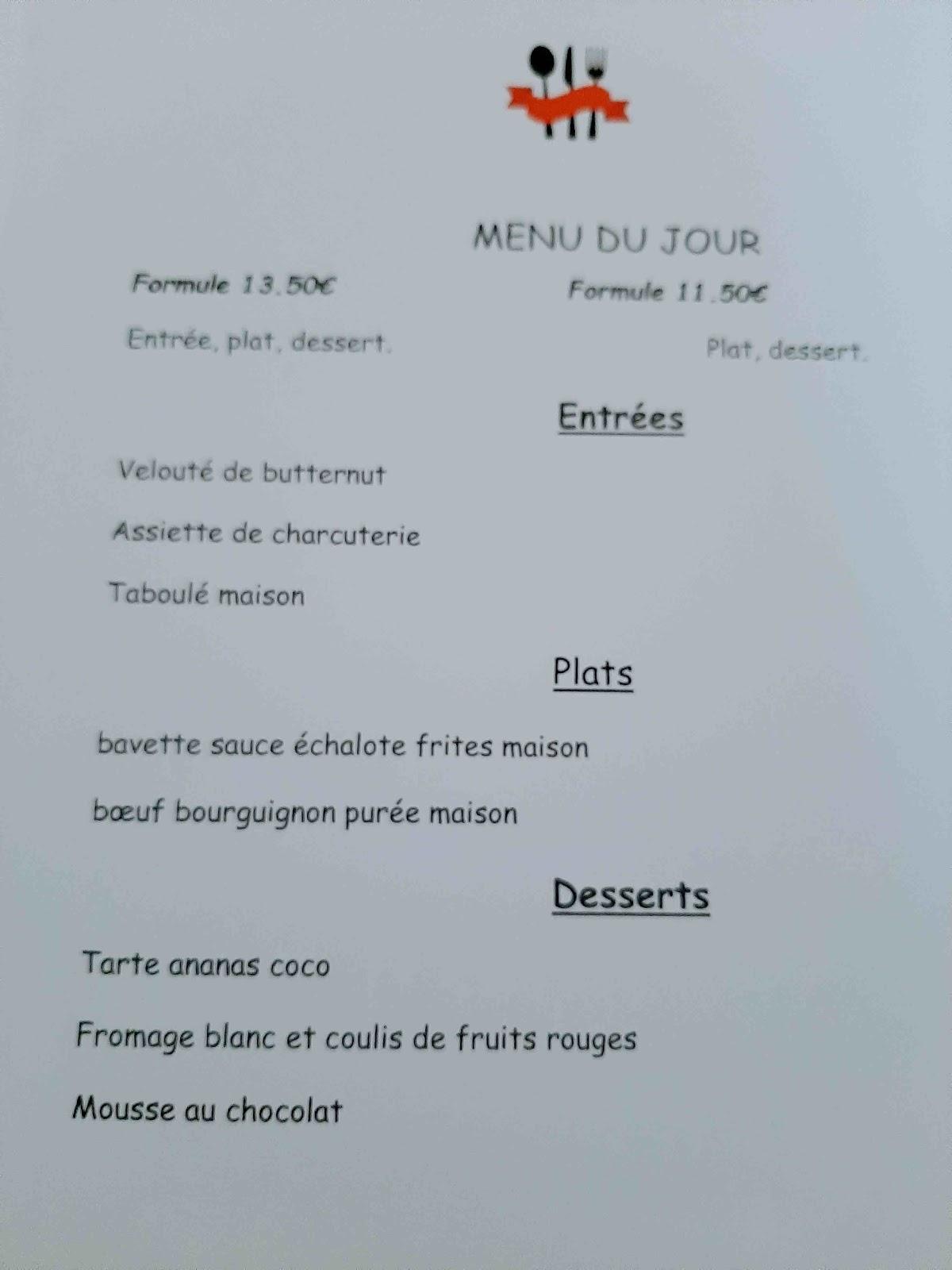 Menu au L escapade restaurant, Saint-Germer-de-Fly