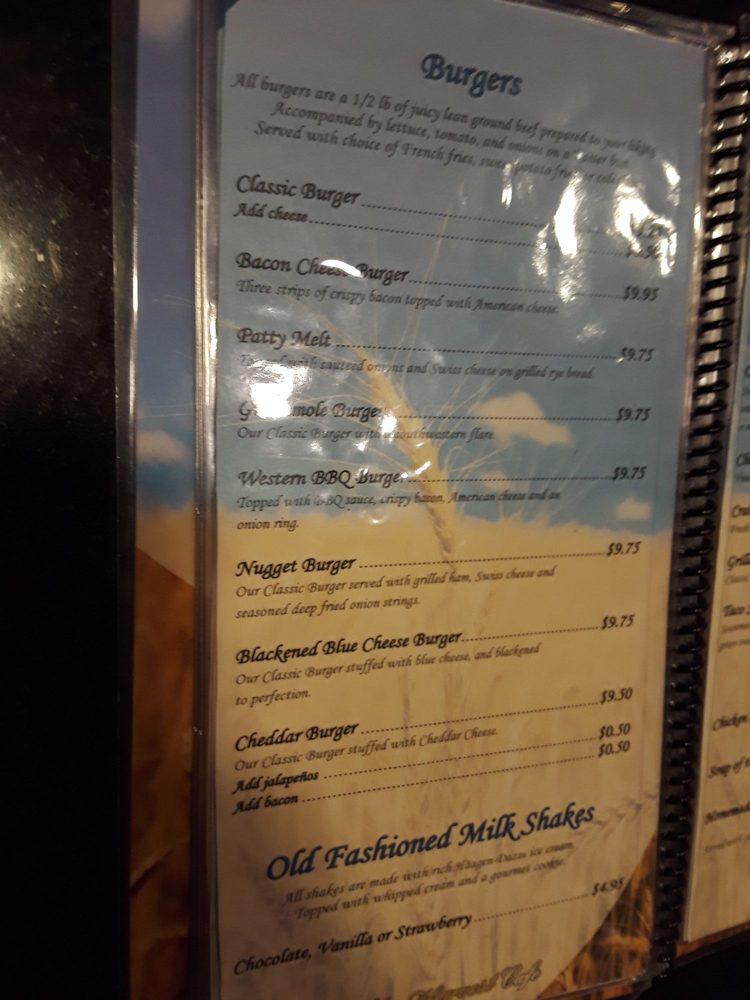Menu at Golden Harvest Cafe, Wendover