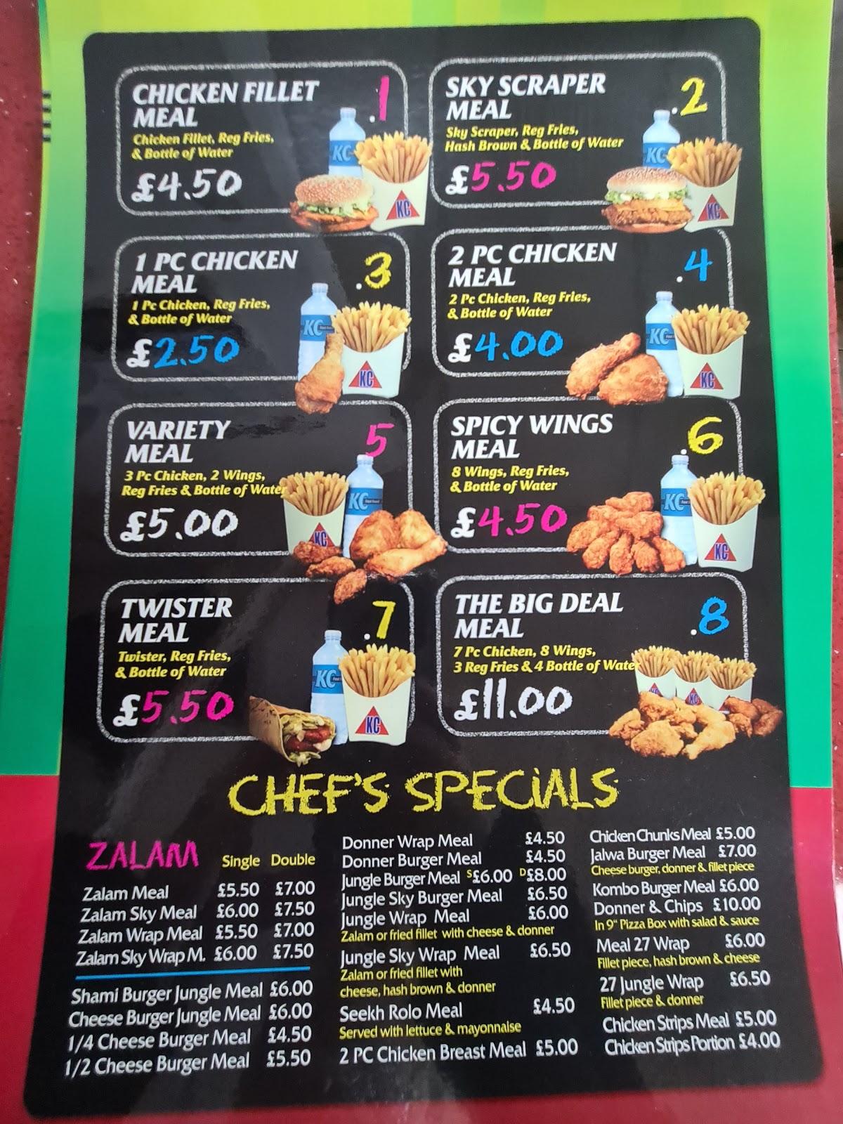 Menu at KC Fast Food & Milkshakes, Batley