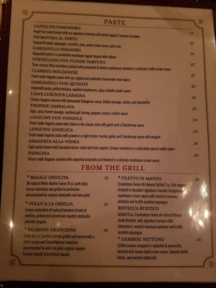 Menu at Cucina Rustica desserts, Sedona