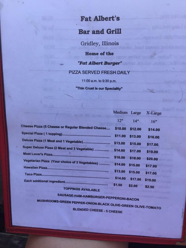 Menu at Fat Albert's pub & bar, Gridley
