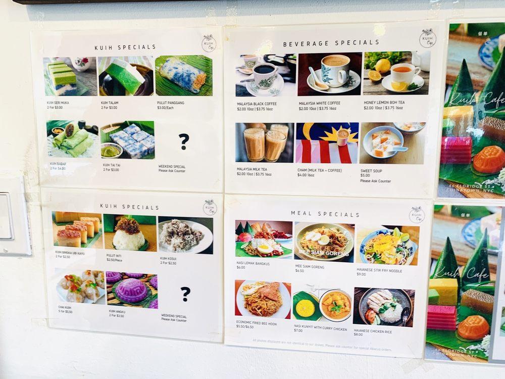 Menu at Kuih Cafe, New York City