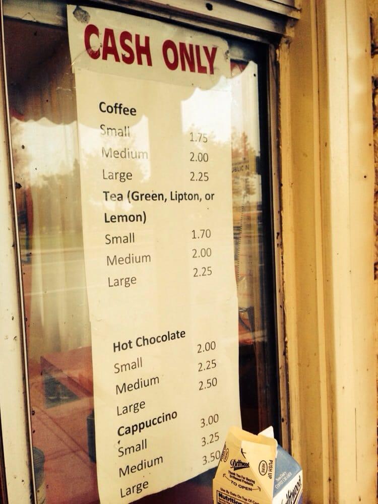 Menu at Monarch Donuts cafe, Arcadia