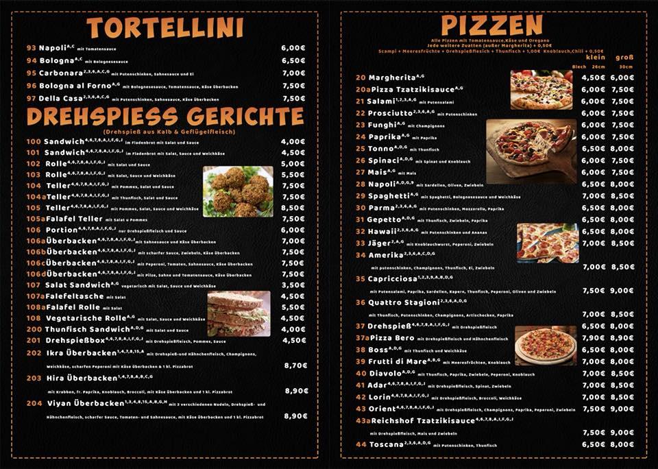 Menu at Pizza life kebaphaus, Reichshof