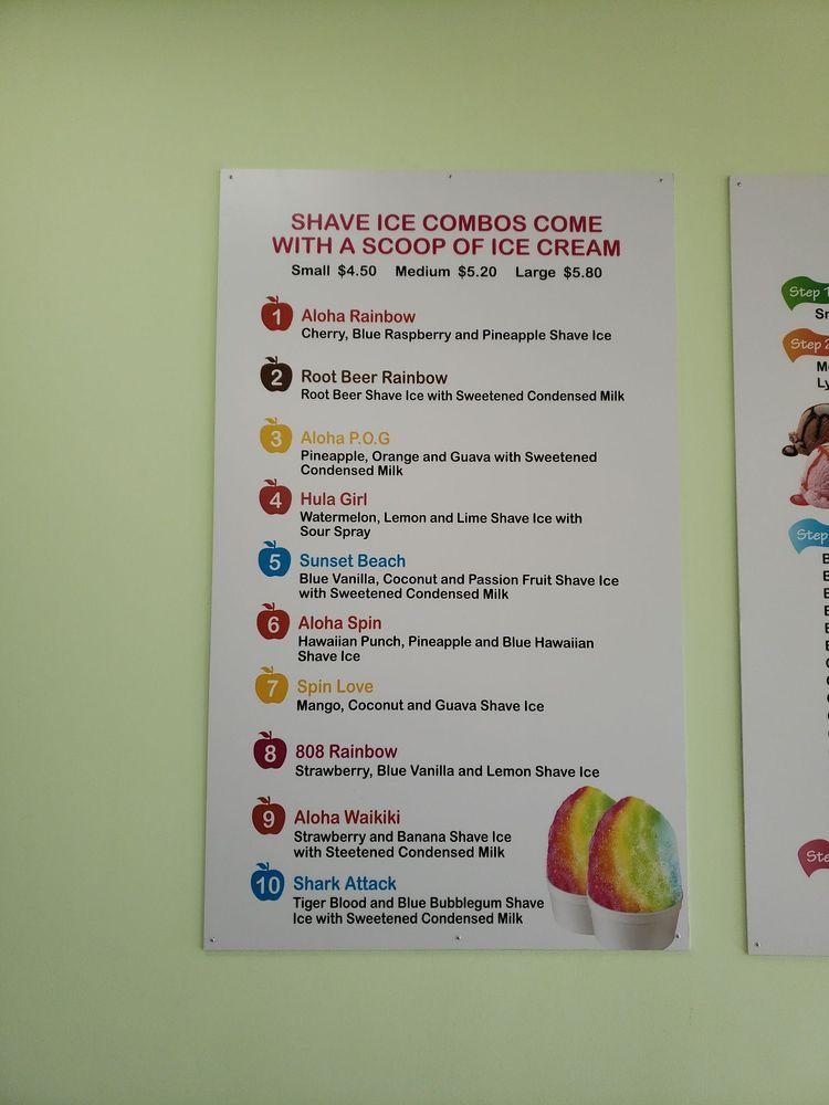 Menu at Aloha Shave Ice & Boba pub & bar, Palmdale