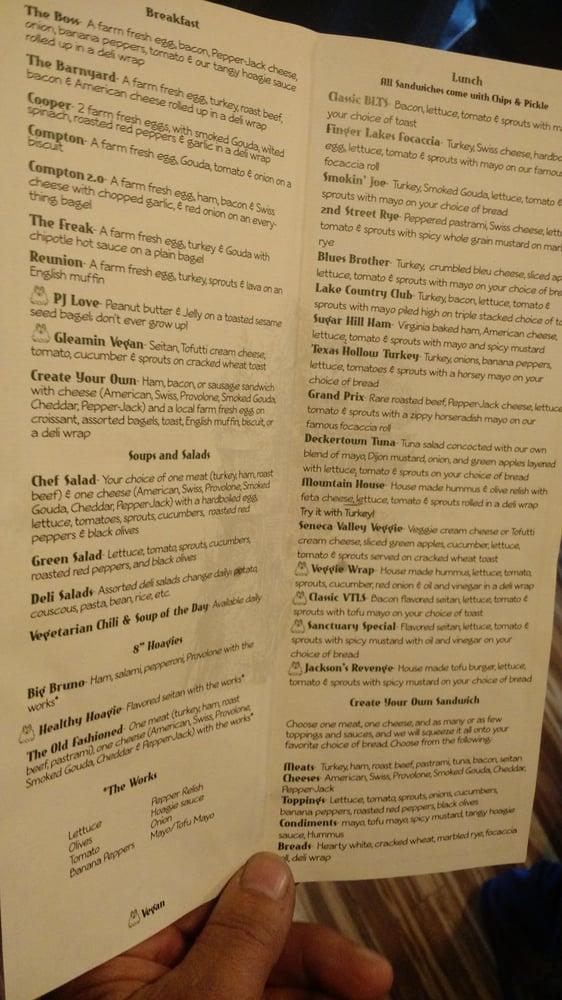 Menu at Glen Mountain Market Bakery & Deli, Watkins Glen