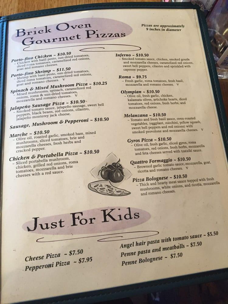 Carta de Grapevine Mediterranean Gourmet Cafe, La Grange