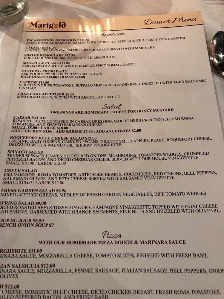 Menu at Marigold Cafe & Bakery, Colorado Springs