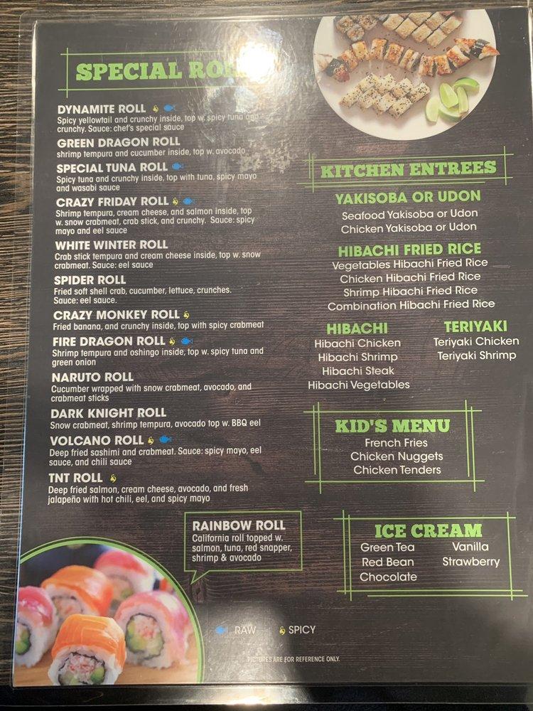 Menu at See-Wee-Roll Japanese Restaurant, Mobile