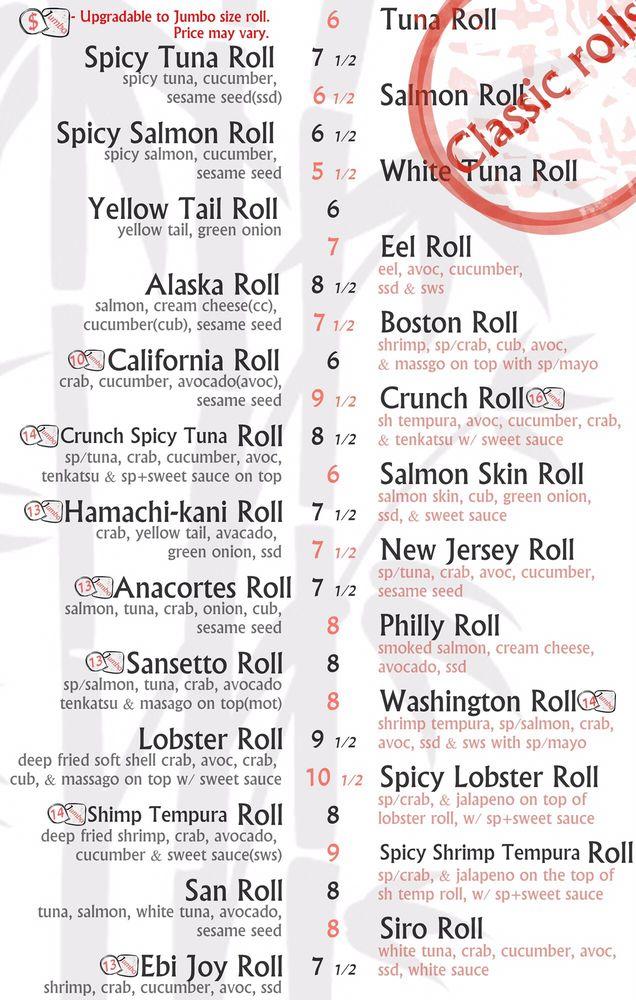 Menu at Teriyaki Time restaurant, Anacortes