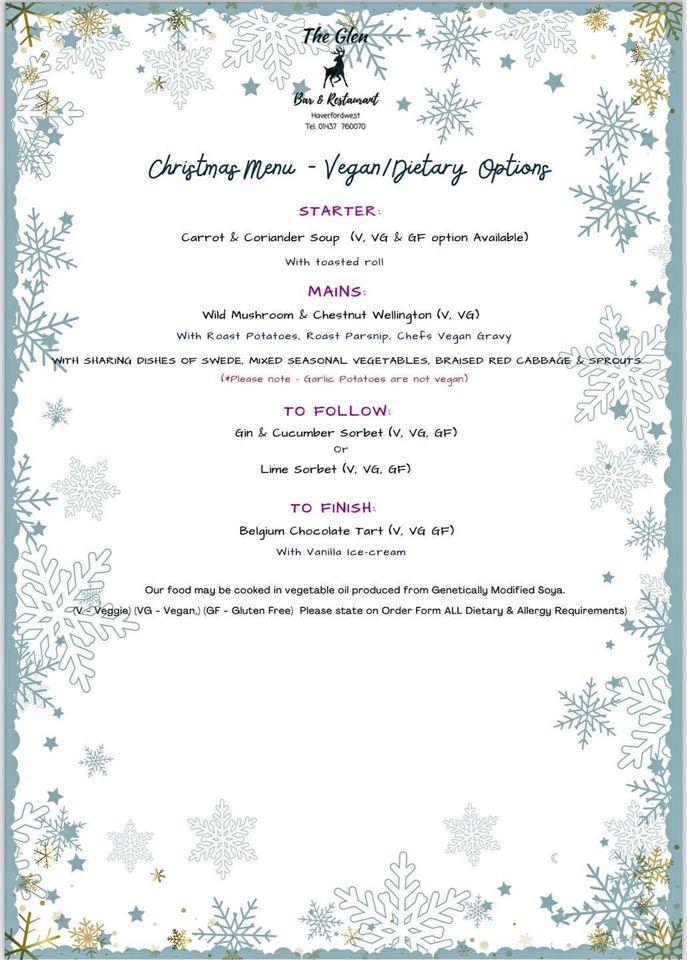 Menu at The Glen pub & bar, Haverfordwest