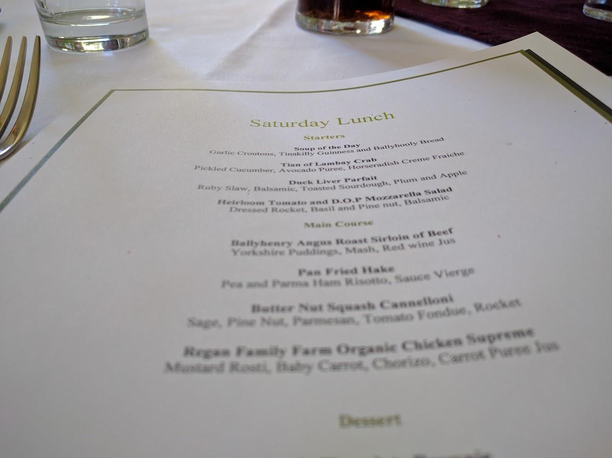 Menu at Brunel Restaurant, Rathnew