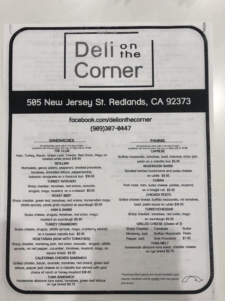 Menu at Four Corners Eatery & Coffee Bar, Redlands, 505 New Jersey St