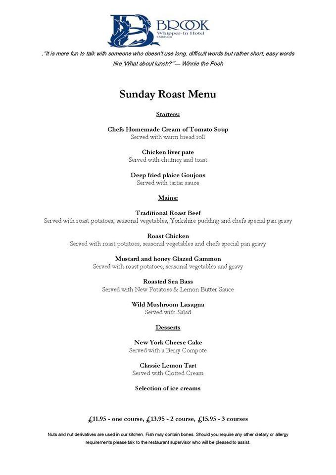 Menu at George Restaurant & Bar, Oakham