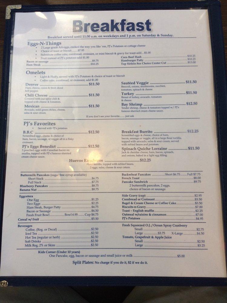 Menu at PJ & Company pub & bar, Reno