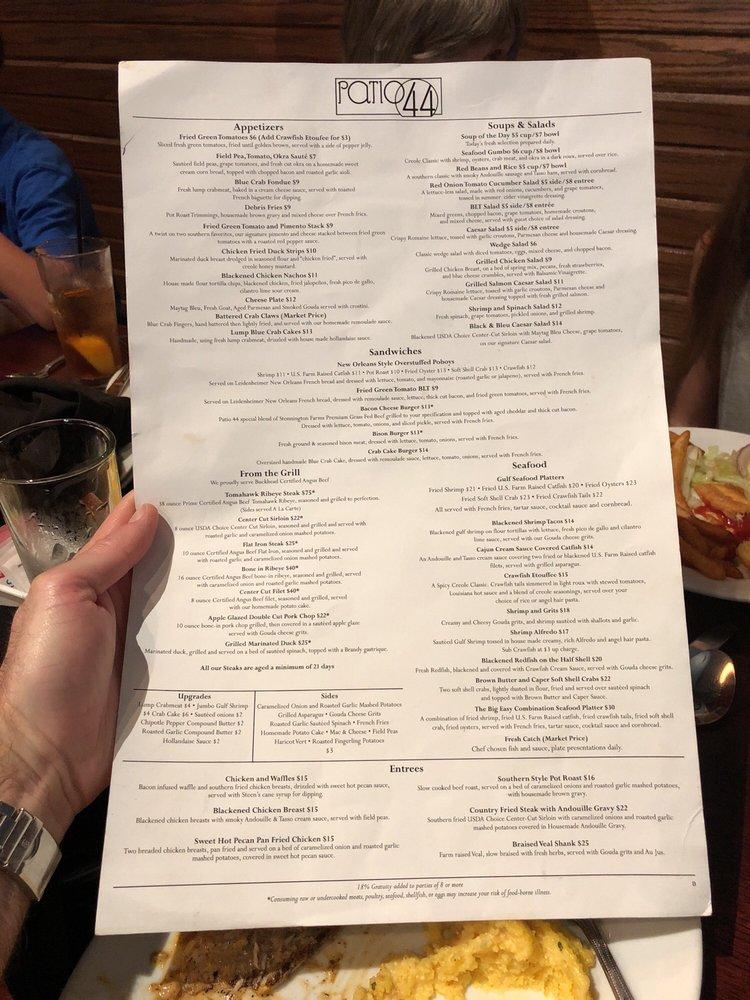 Menu at Patio 44 - Biloxi pub & bar, Biloxi