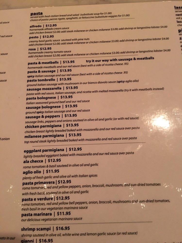 Menu at Roman Cucina restaurant, Allen