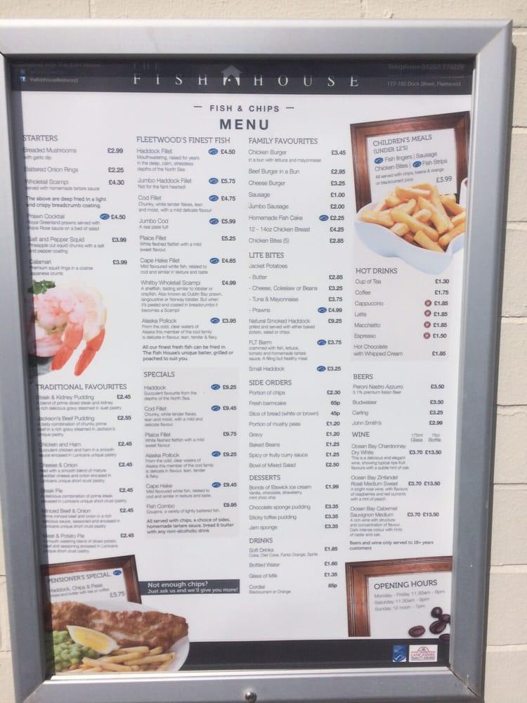 Menu at The Fish House fast food, Fleetwood