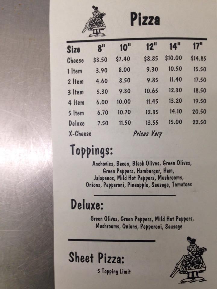Menu at The Purple Indian pizzeria, Mount Gilead