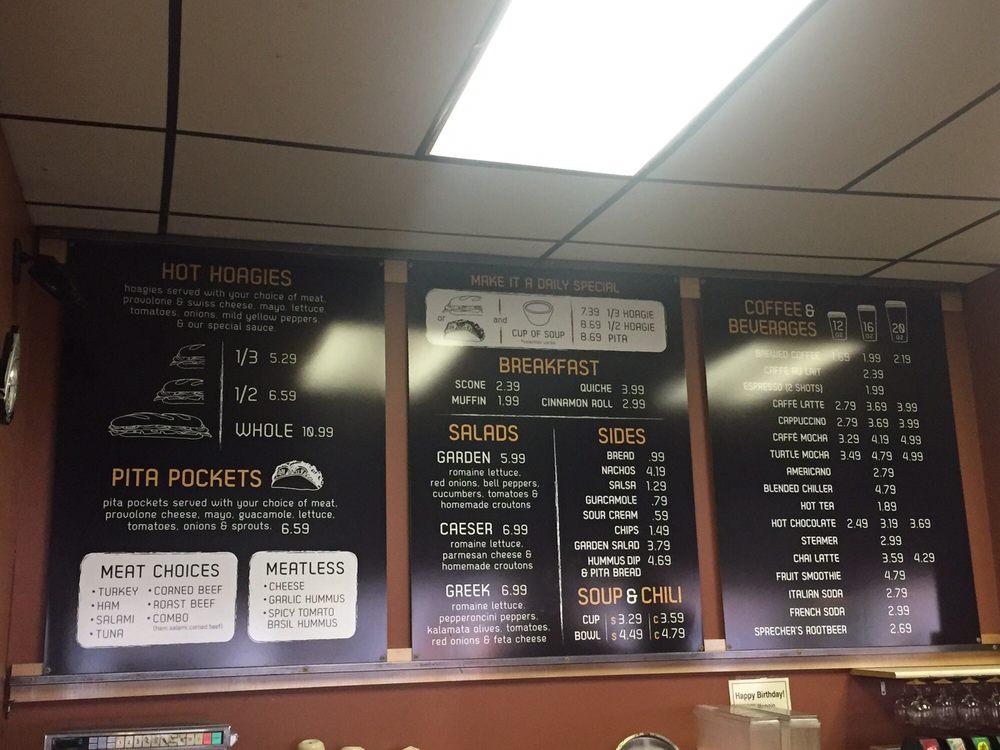 Menu at Acoustic Cafe, Winona