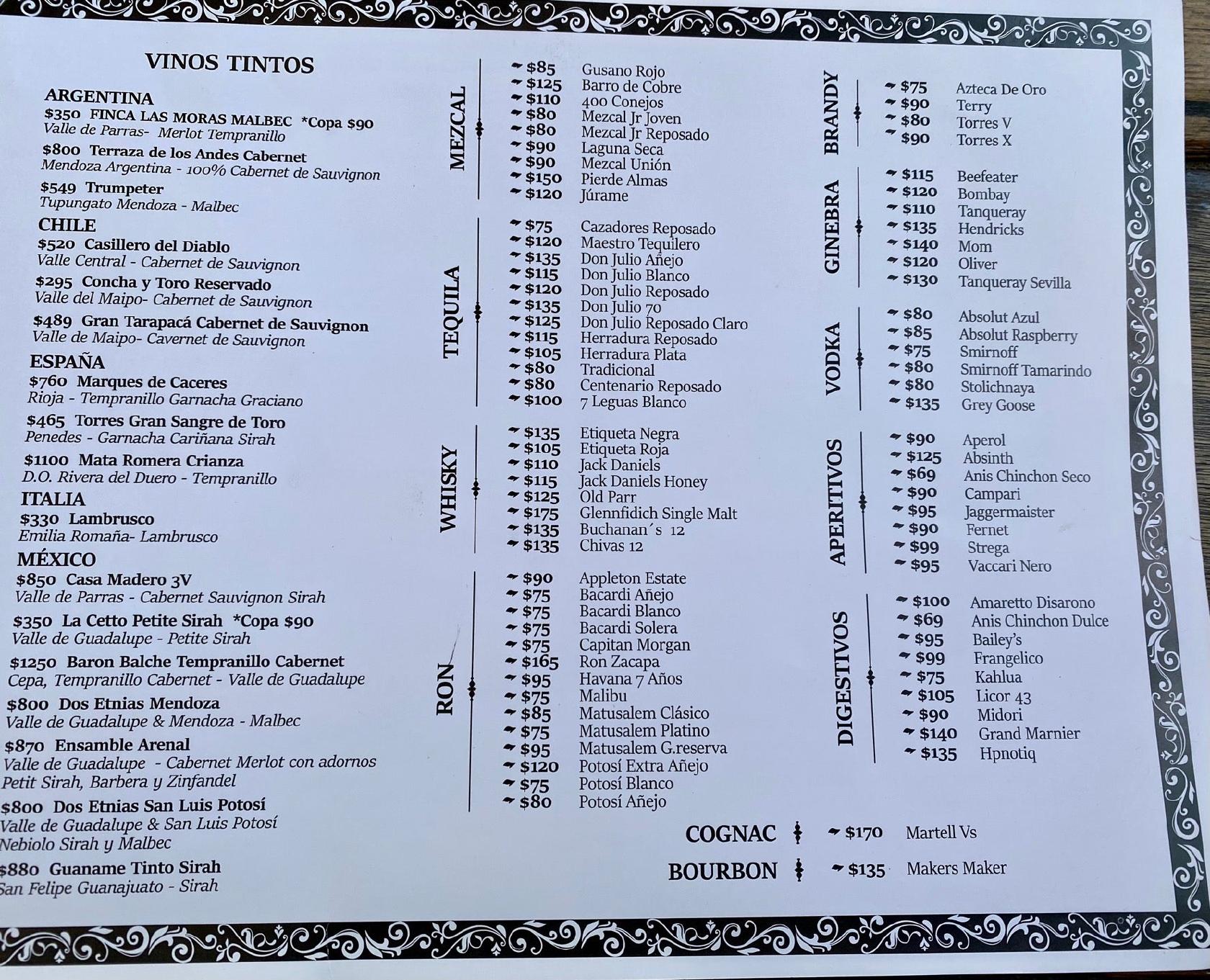 Menu at La Oruga y La Cebada pub & bar, San Luis Potosi, Avenida ...