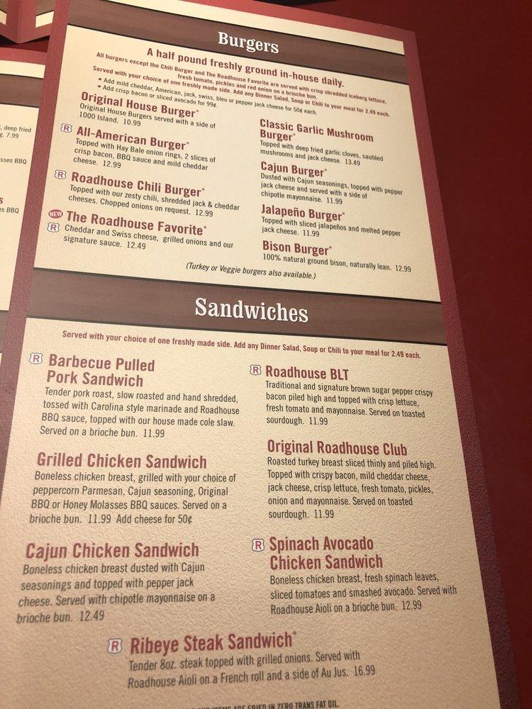 Menu at Original Roadhouse Grill steakhouse, Springfield