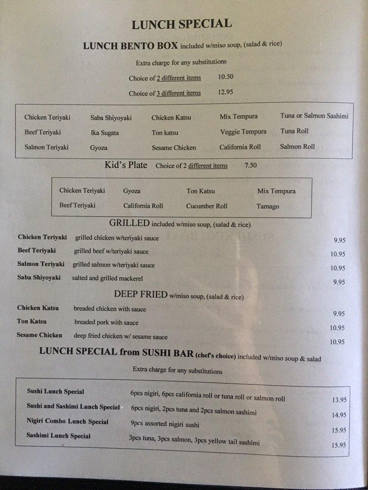 Menu at SUSHI KING restaurant, Fairfield, Business Center Dr #106