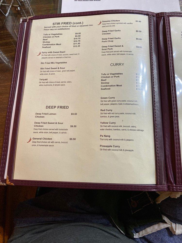 Menu at Thai Arawan restaurant, Garden City, 902 E Fulton St Building A