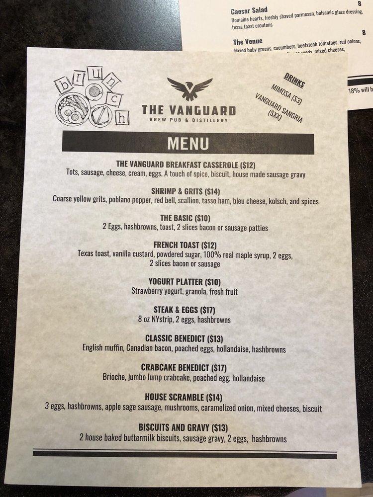 Menu at The Vanguard pub & bar, Hampton