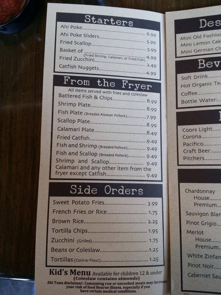 Menu at California Fish Grill restaurant, Brea, 419 S Associated Rd