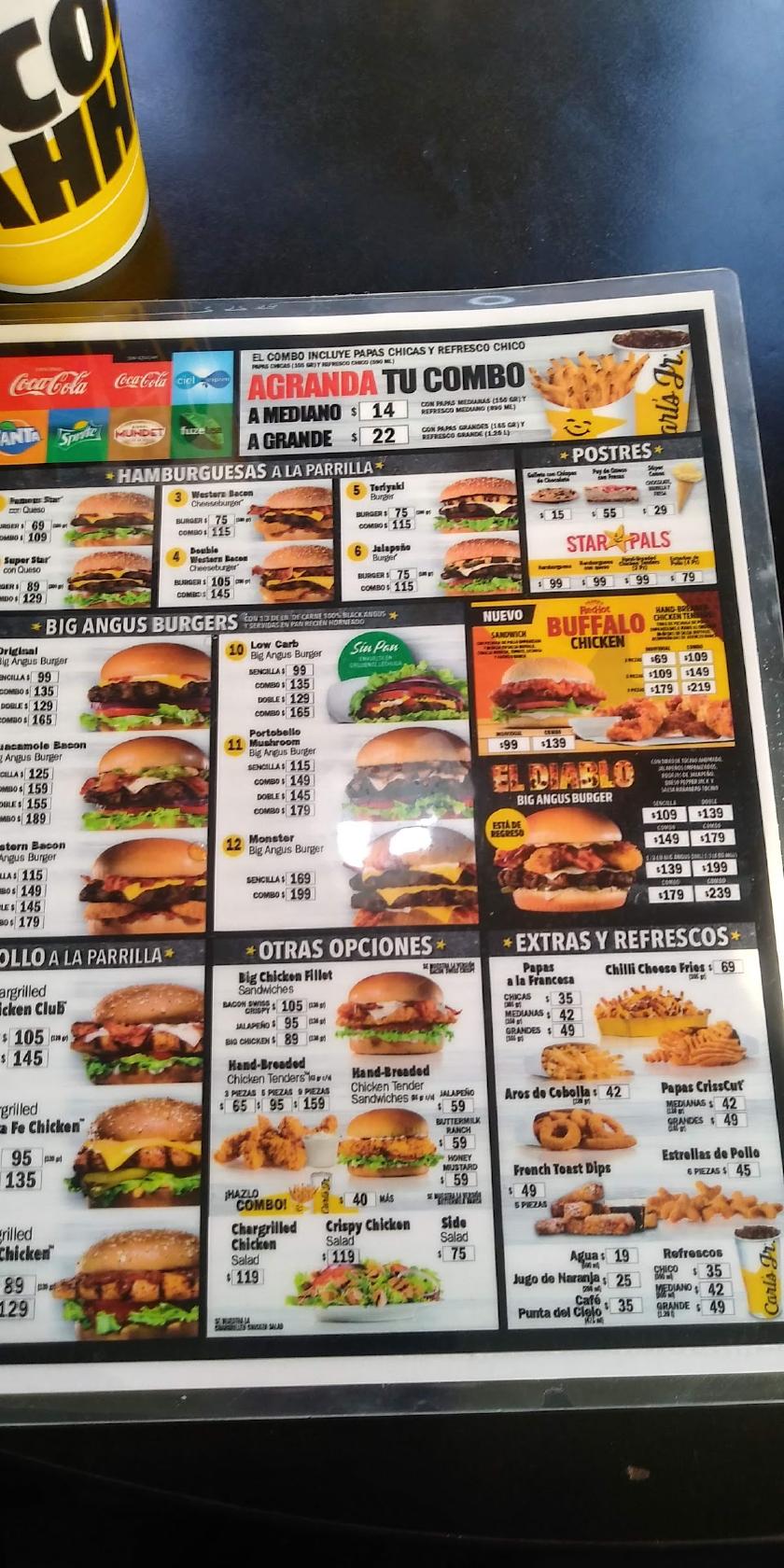 Carta del restaurante Carl's Jr., Tampico, Prolongación Av. Hidalgo ...