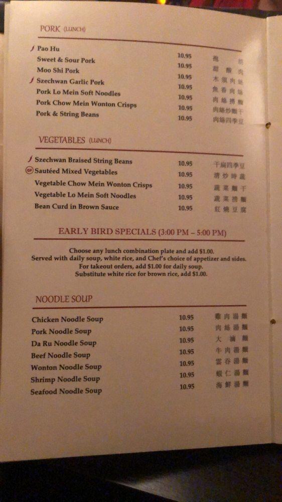 Menu at Chin's Szechwan - Rancho Bernardo restaurant, San Diego ...