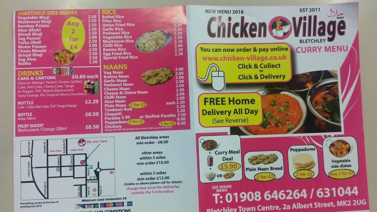 Menu at Chicken Village fast food, Milton Keynes, 2 A Albert St
