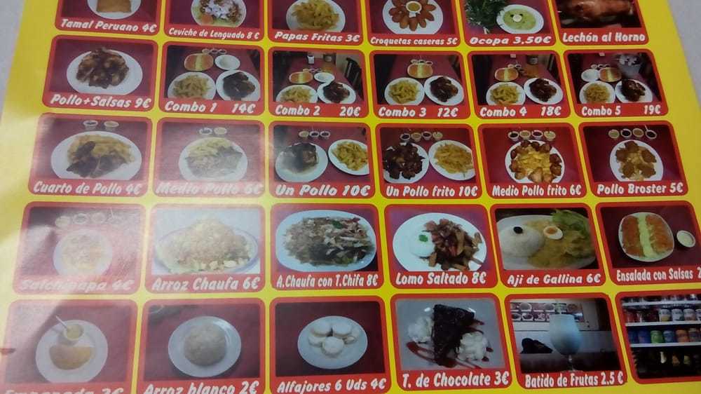 Carta de Restaurante Roger Chicken, Sevilla