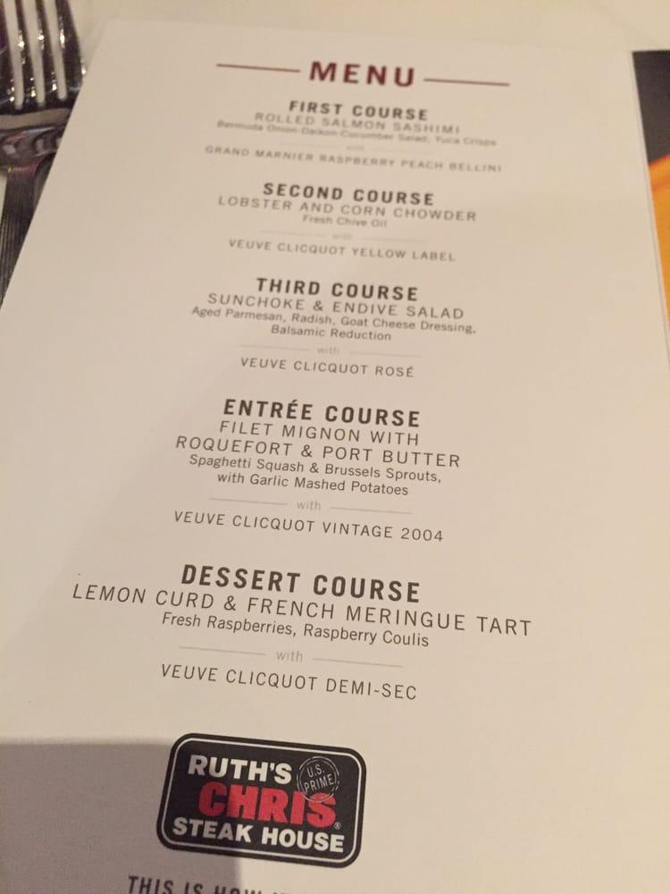 Menu at Ruth's Chris Steak House pub & bar, Fairfax
