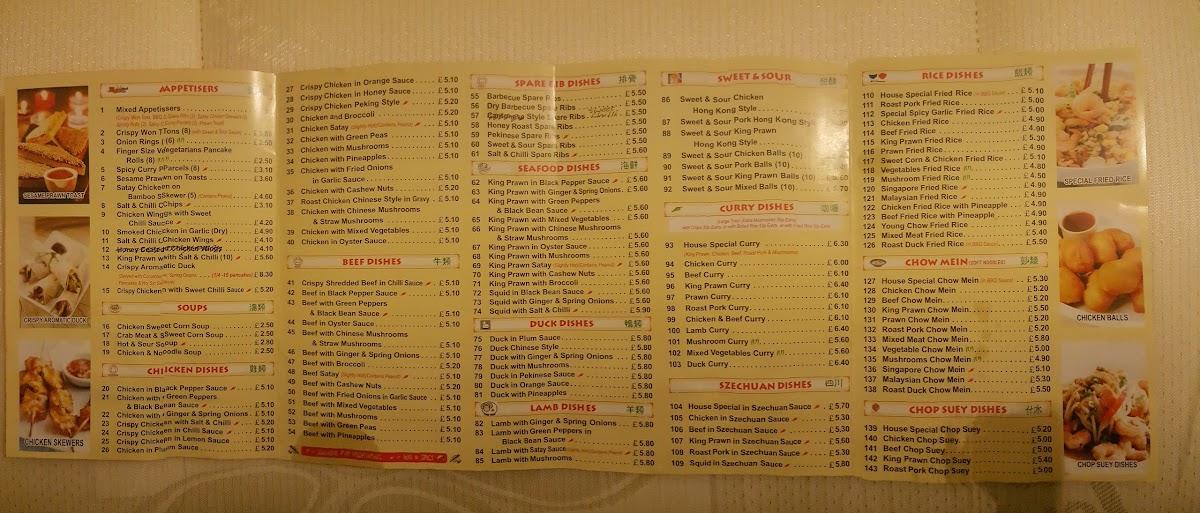 Menu at The Golden Bowl fast food, Pembroke Dock